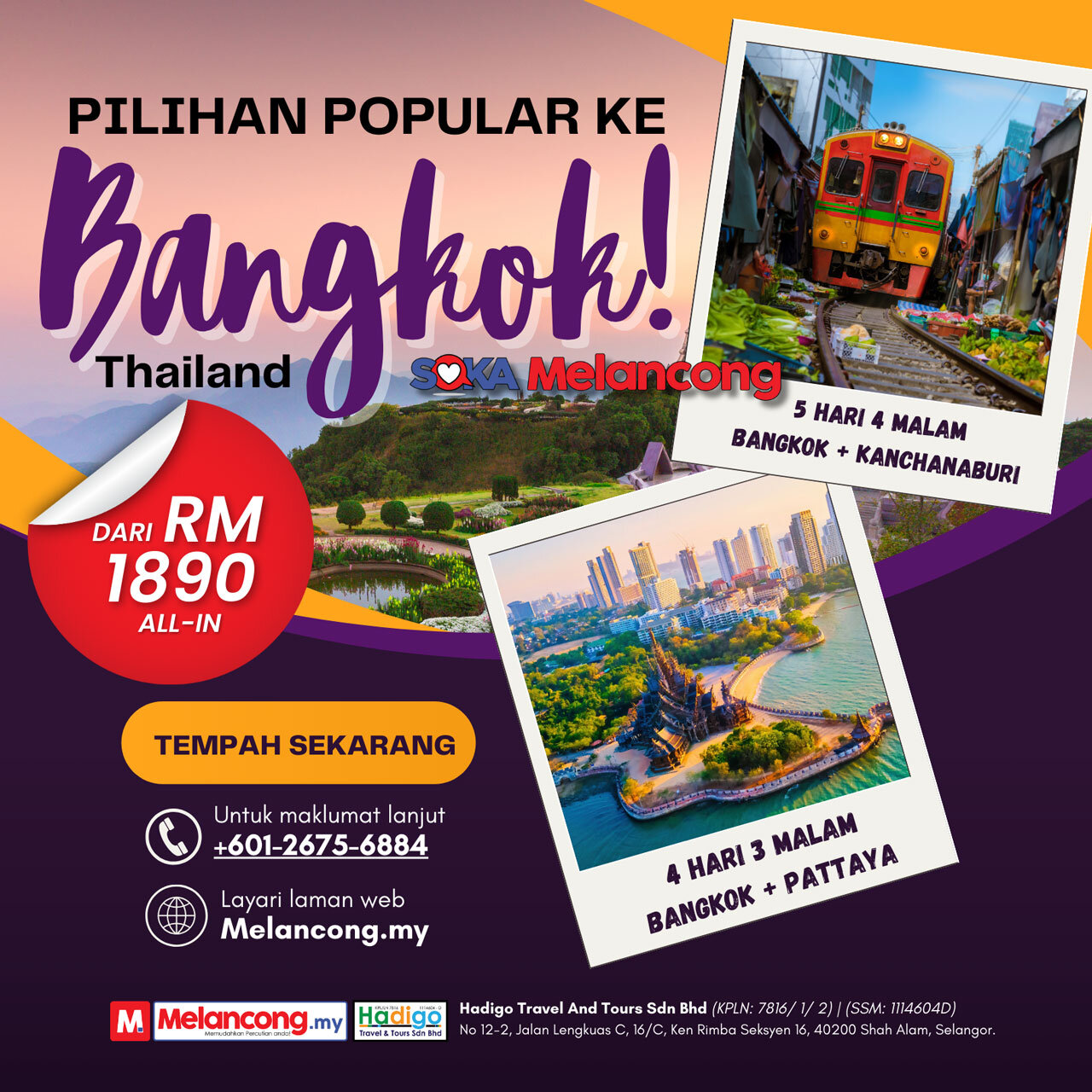 Pakej Percutian Popular 'Suka Melancong' Siri Perlepasan Berkumpulan ...