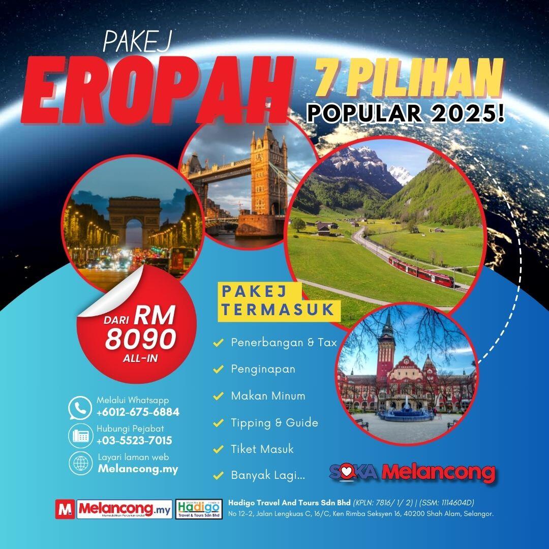 Pakej Eropah 8 Pilihan Popular [2025] | Melancong.my