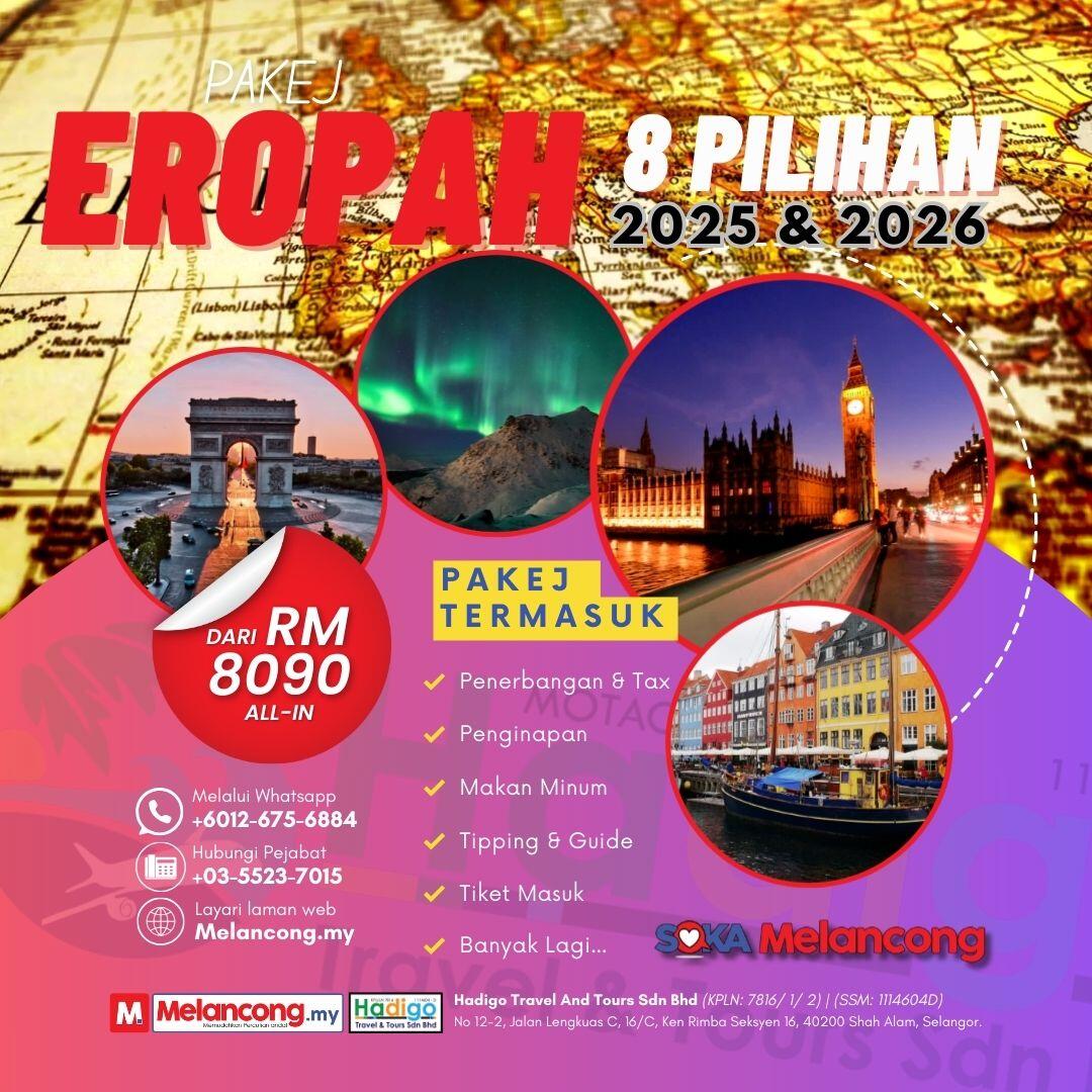 Pakej Eropah 8 Pilihan Popular [2025/26] | Melancong.my